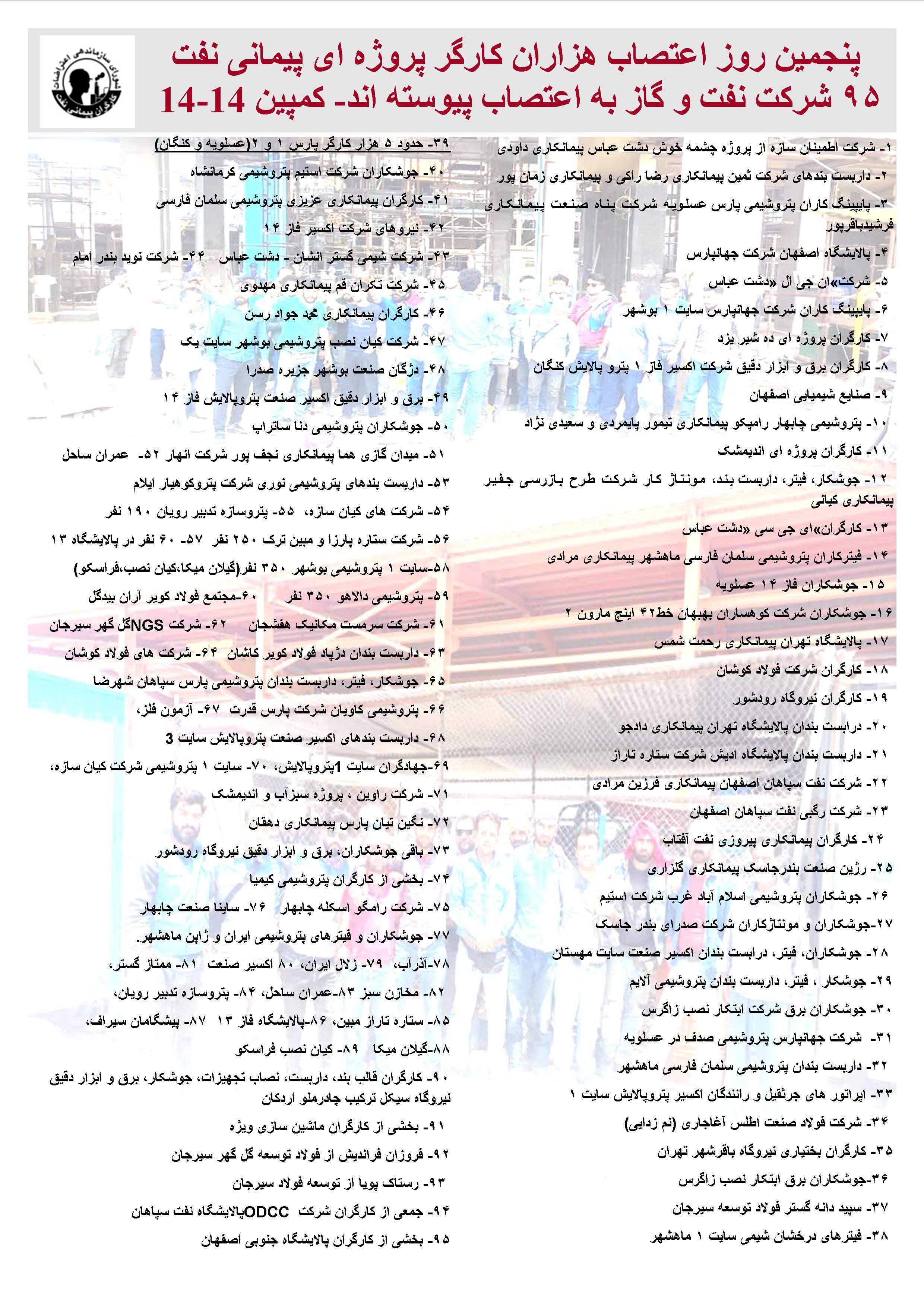 Strike of several thousands of contract oil project workers in 95 oil ...